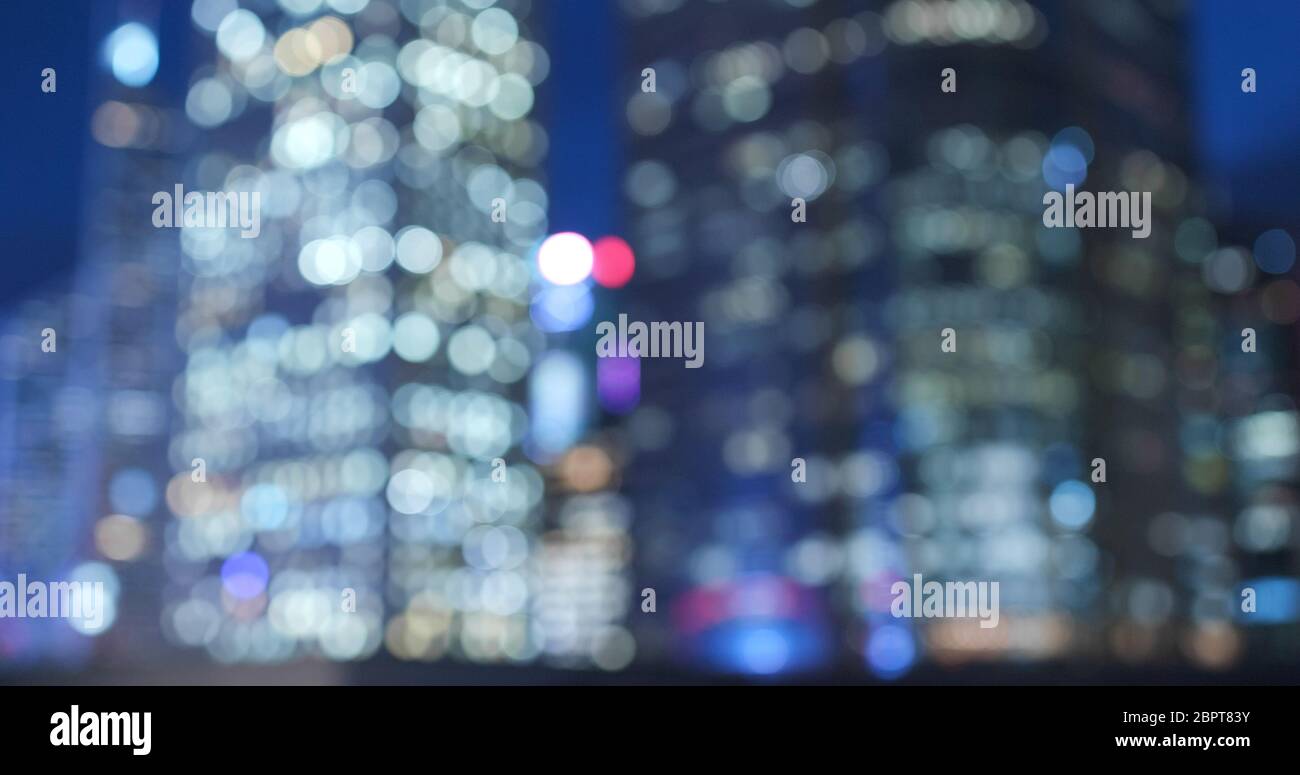 Bokeh of city building at night Stock Photo - Alamy