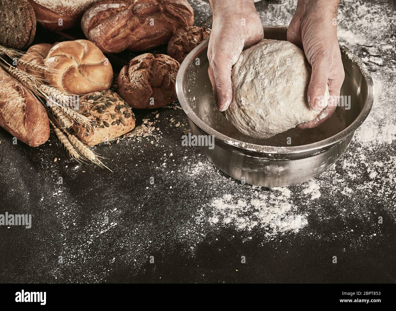 Flour covered hands hi-res stock photography and images - Alamy