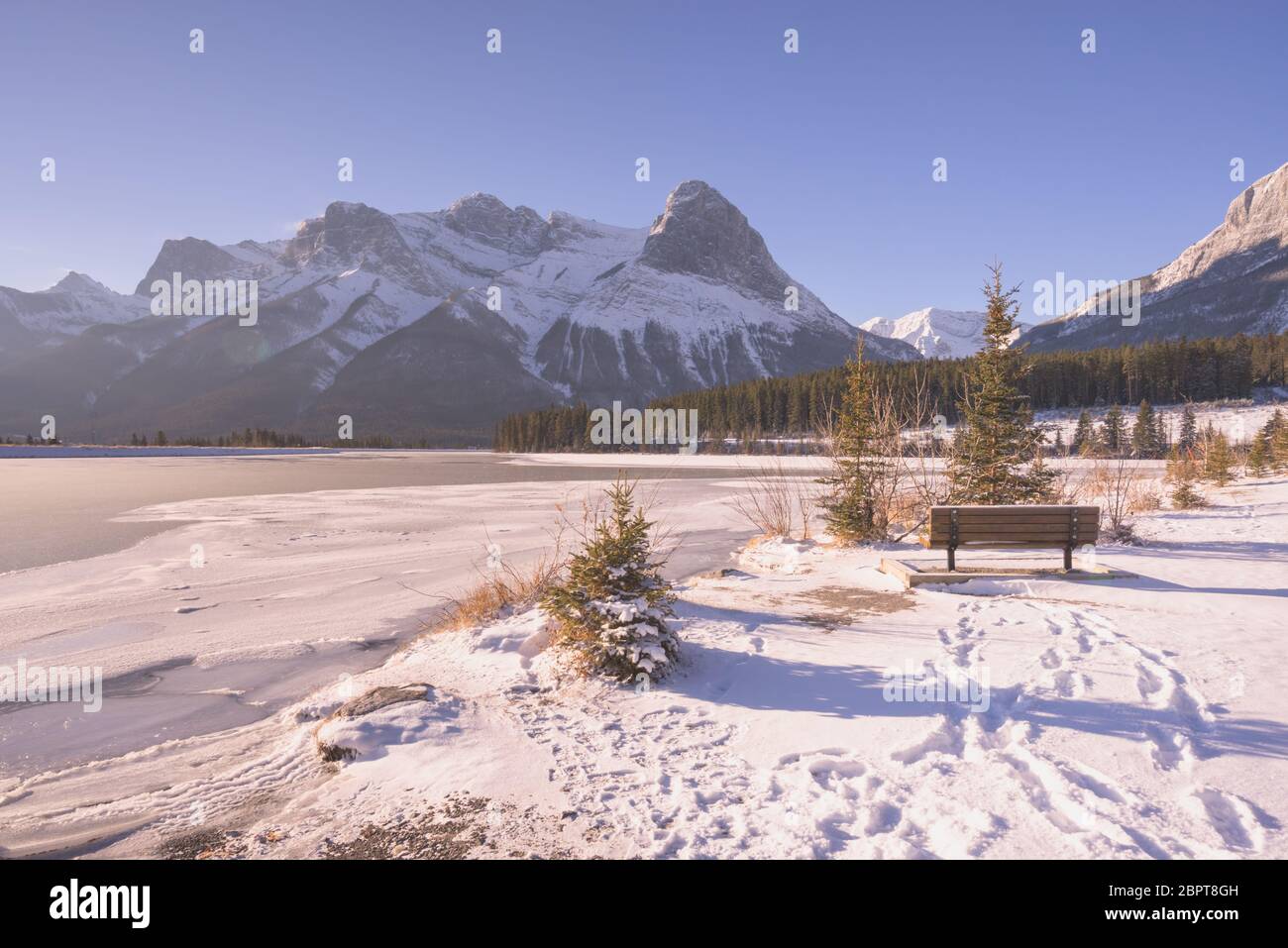 Landscape of Goat Pond with a menc Stock Photo - Alamy