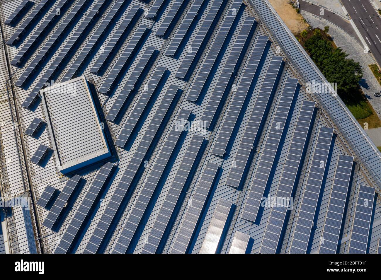 Roof top with solar panel Stock Photo - Alamy