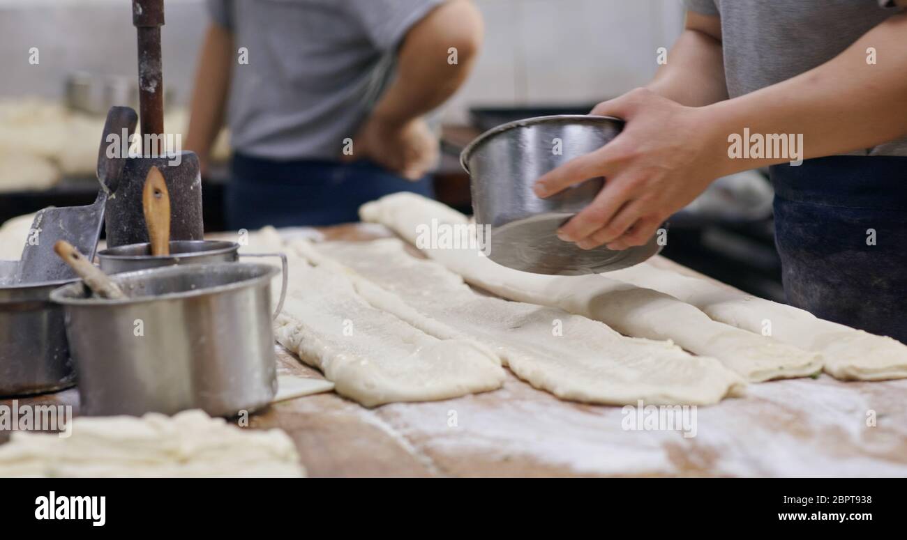 Chef make of chinese bread Stock Photo - Alamy