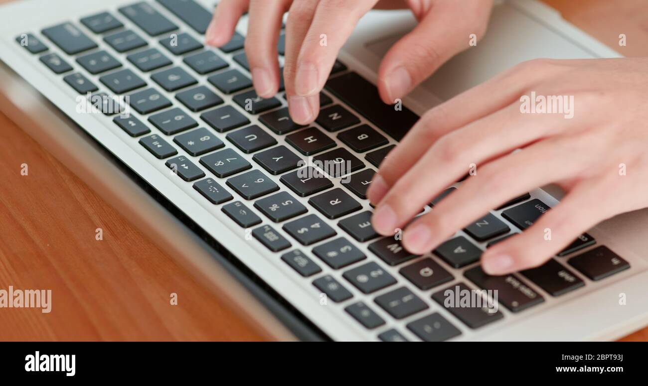 Use of laptop computer Stock Photo - Alamy