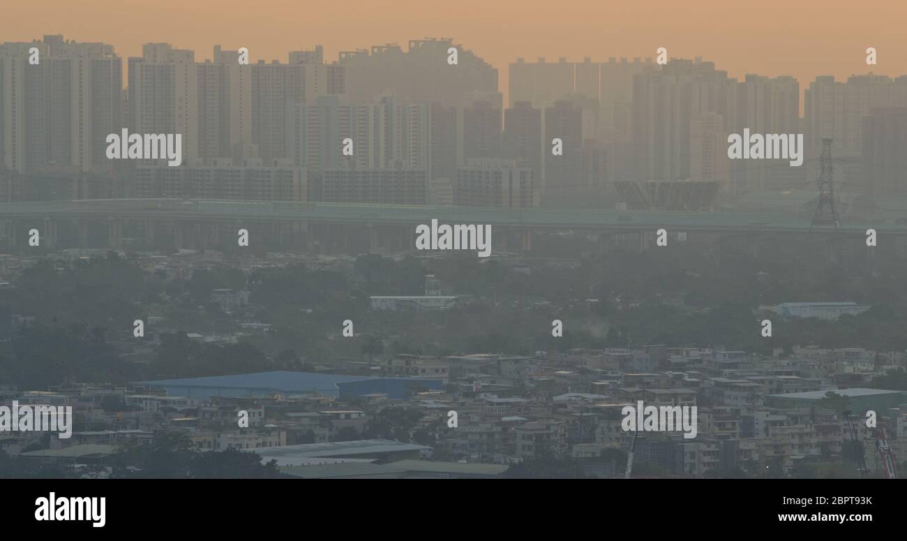 Serious air pollution problem in Hong Kong city Stock Photo - Alamy