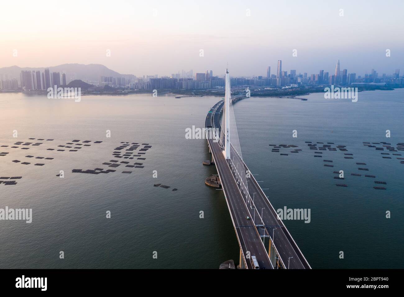 Hong Kong- 16 October 2018: Aerial view of Shenzhen Bay Bridge Stock ...
