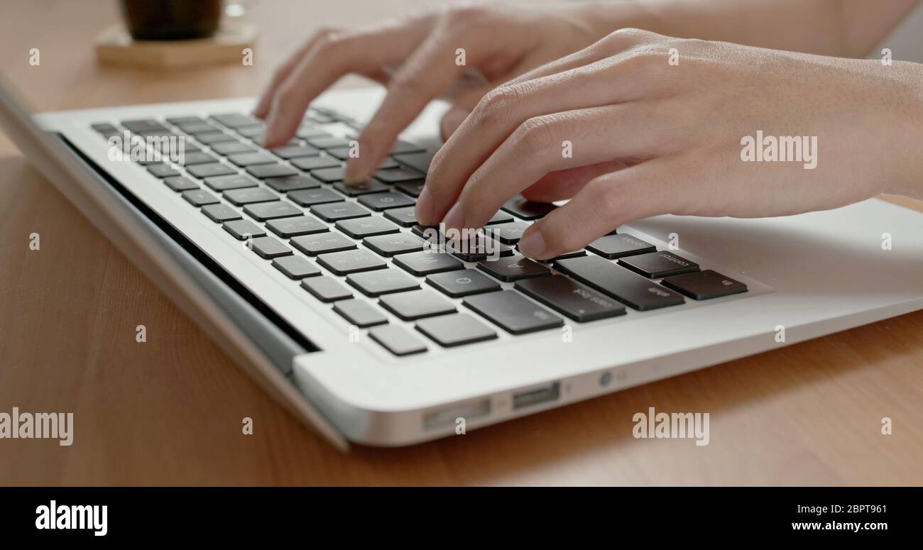 Use of laptop computer Stock Photo - Alamy