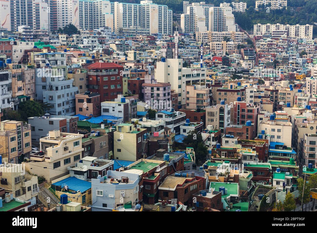 Busan, South Korea, 29 October 2013:- Busan residential district Stock ...