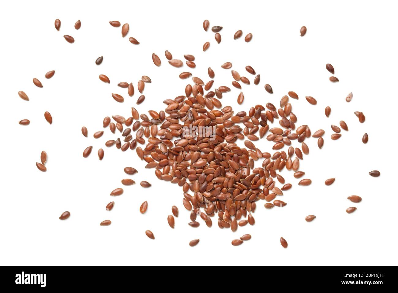 Linseeds isolated on white background. Top view Stock Photo - Alamy