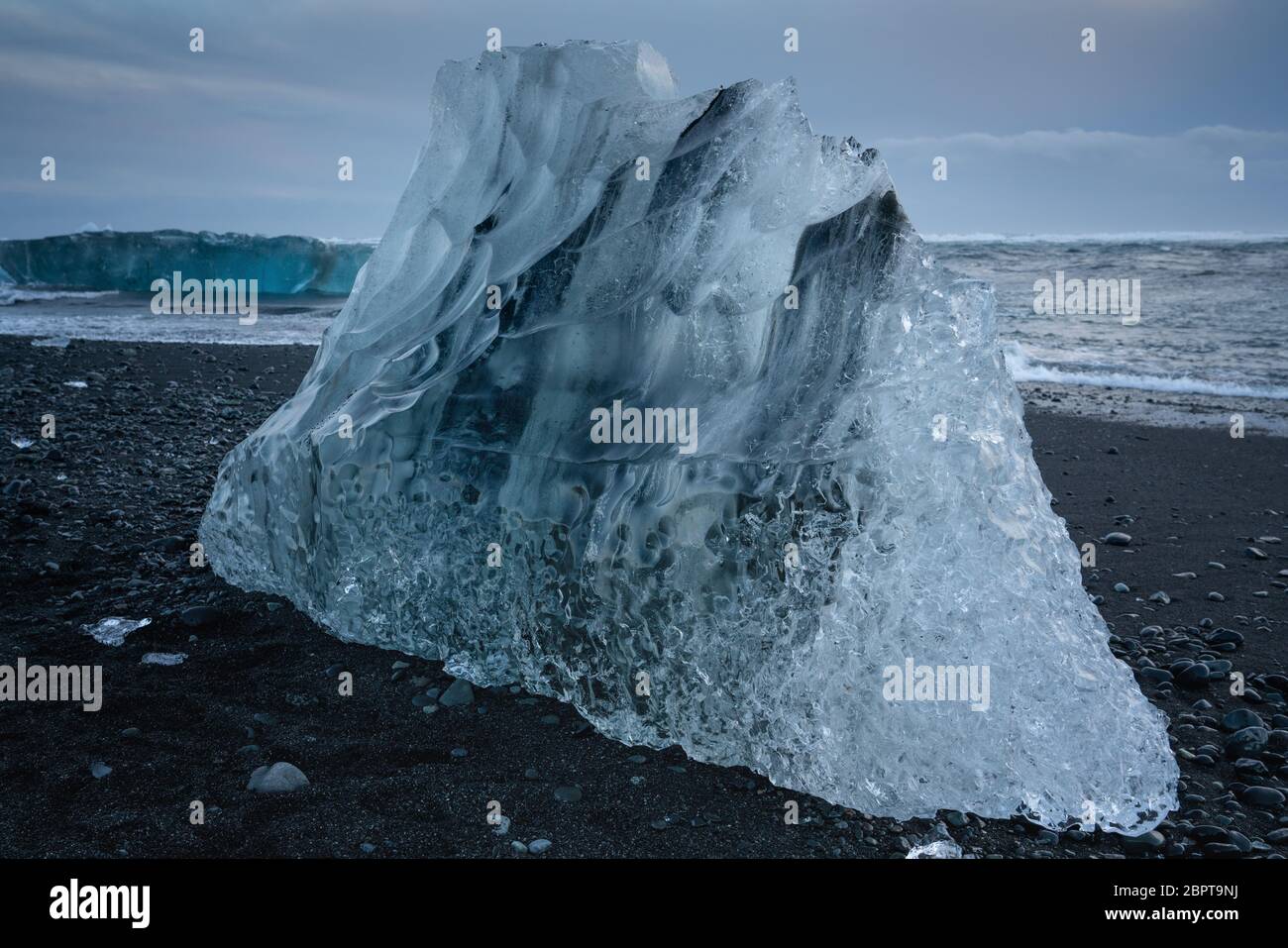 Iceberg on a beach, Diamond Beach Joekulsarlon, Iceland Stock Photo - Alamy