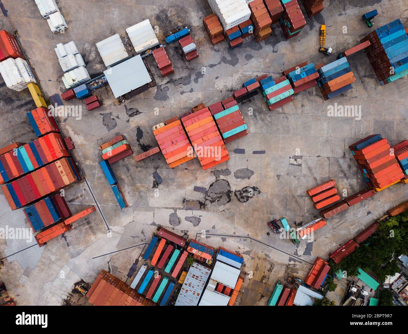 Top view of storage of container Stock Photo - Alamy