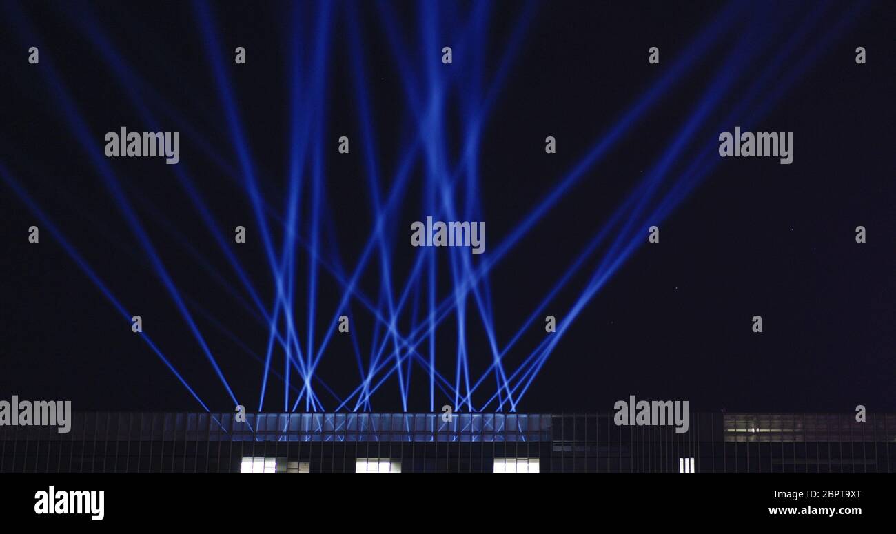 Light show performance at night Stock Photo - Alamy