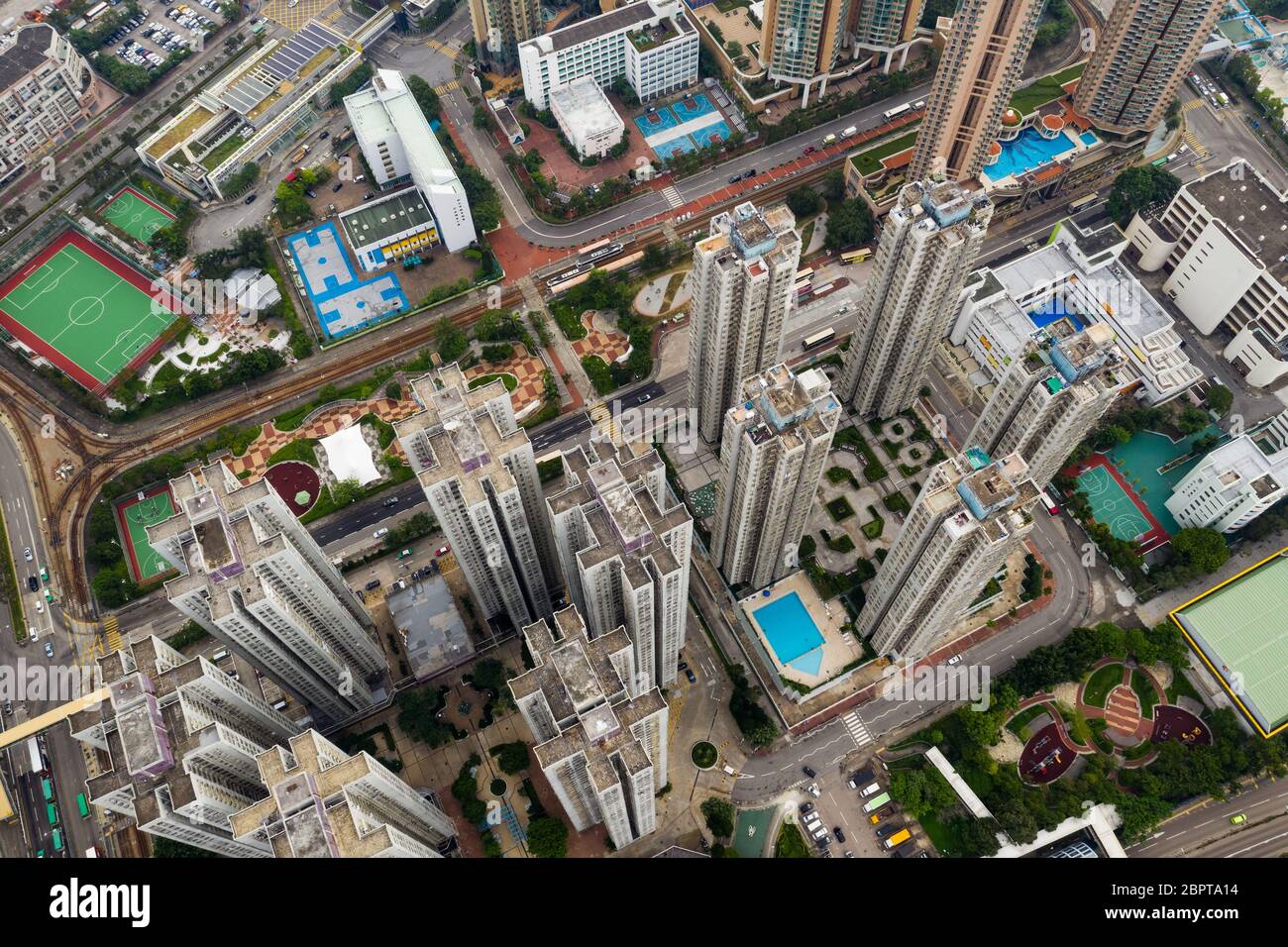 Tuen Mun, Hong Kong, 09 September 2018:- Top view of Hong Kong Stock ...