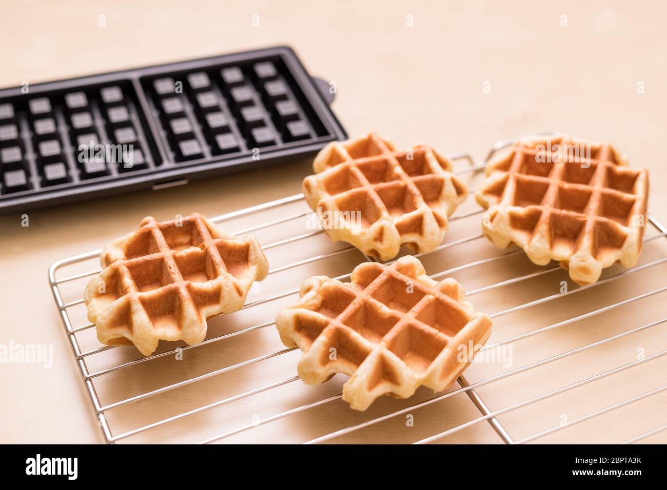 Homemade baked waffle Stock Photo - Alamy