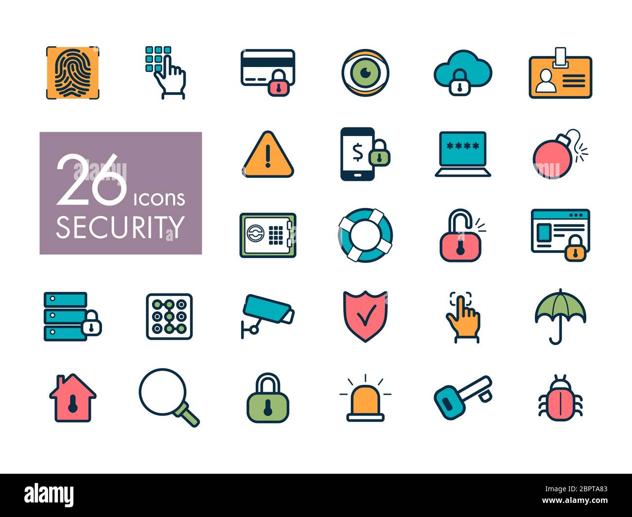 Security Outline Web Icon Set Graph Symbol For Your Web Site Design Logo App Ui Vector