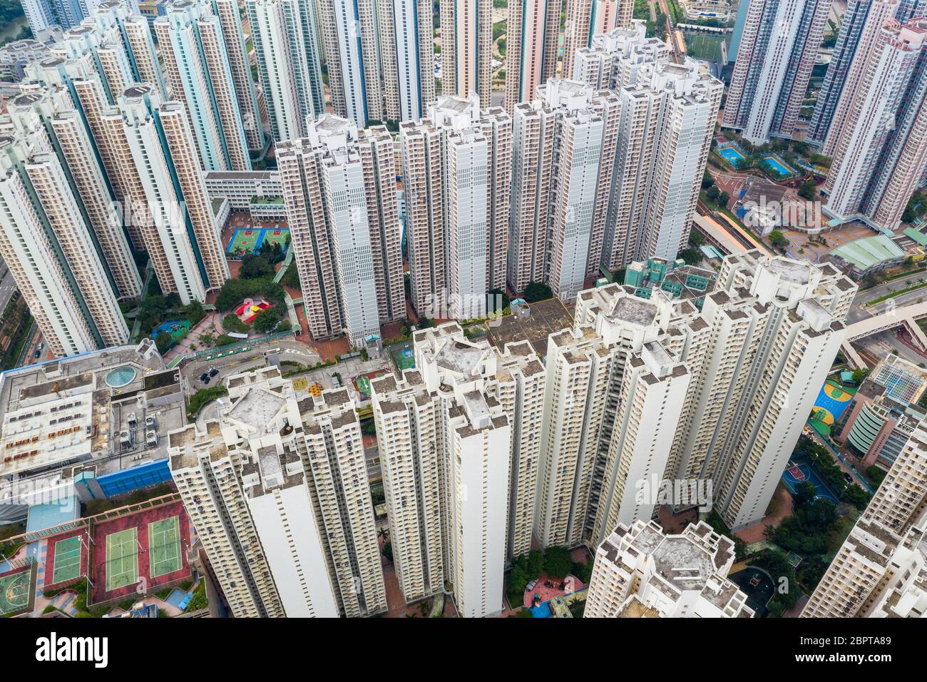 Top view of Hong Kong apartment building Stock Photo - Alamy
