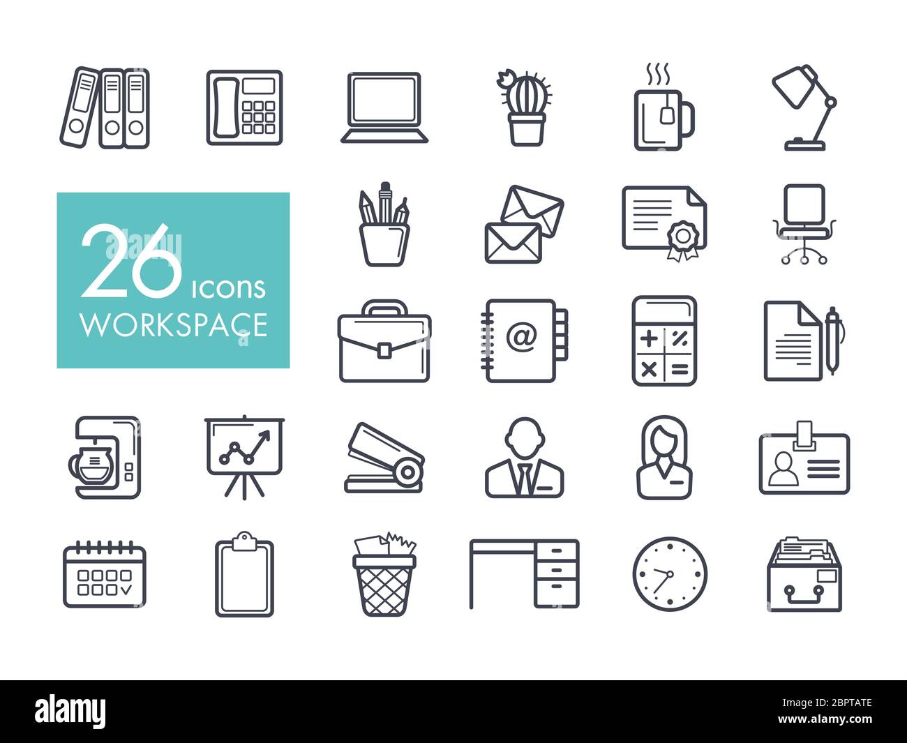 Workspace outline icon. Workspace sign. Graph symbol for your web site ...