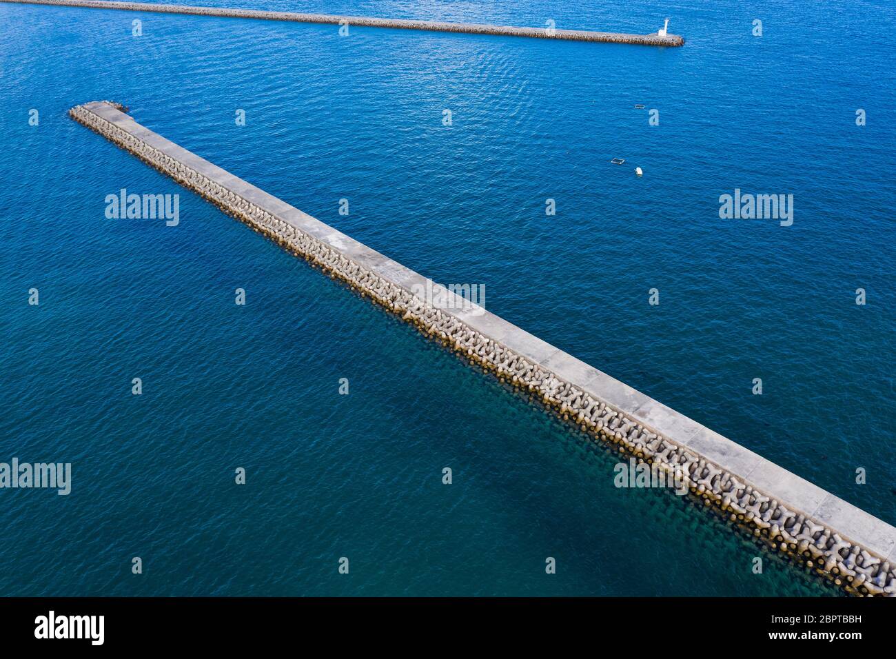 Top view of the breakwater Stock Photo - Alamy