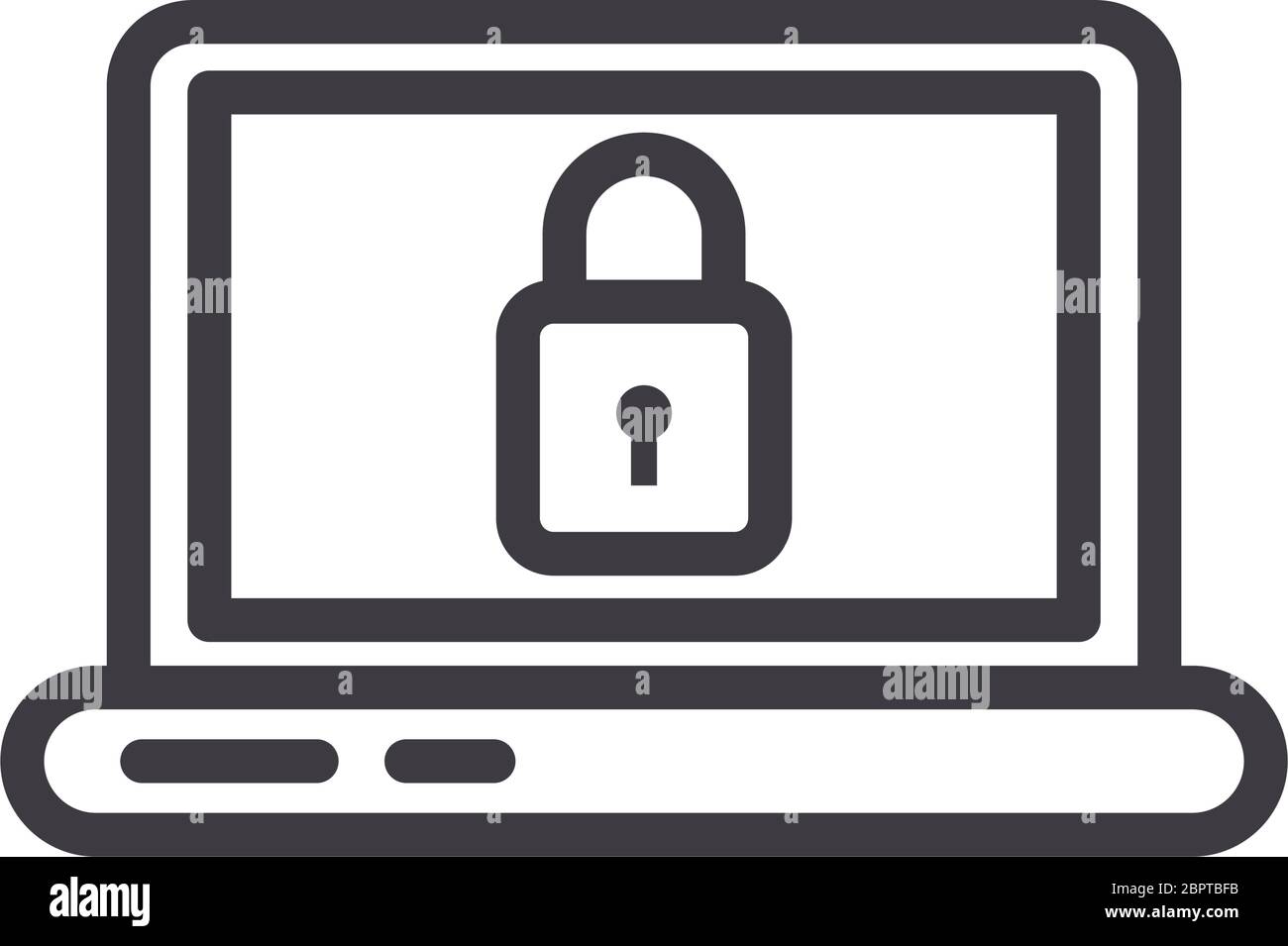 laptop with padlock line style Stock Vector Image & Art - Alamy