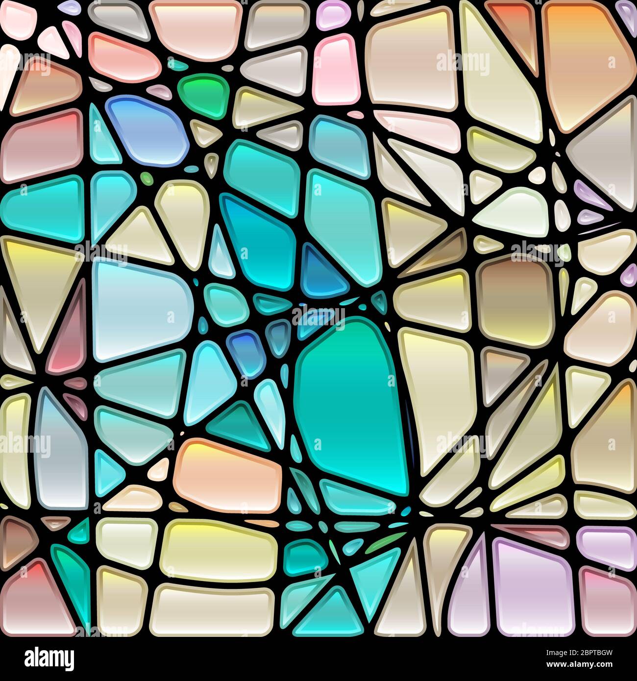 abstract stained-glass mosaic background - beige and blue Stock Photo ...