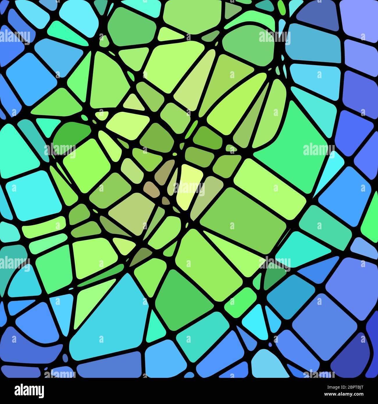 abstract stained-glass mosaic background - green and blue Stock Photo ...
