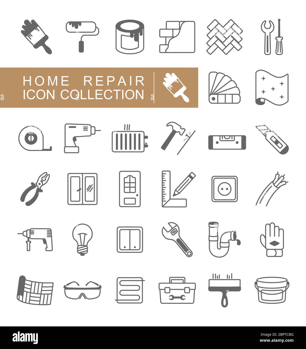 Set of building construction and home repair icons. Vector design and ...