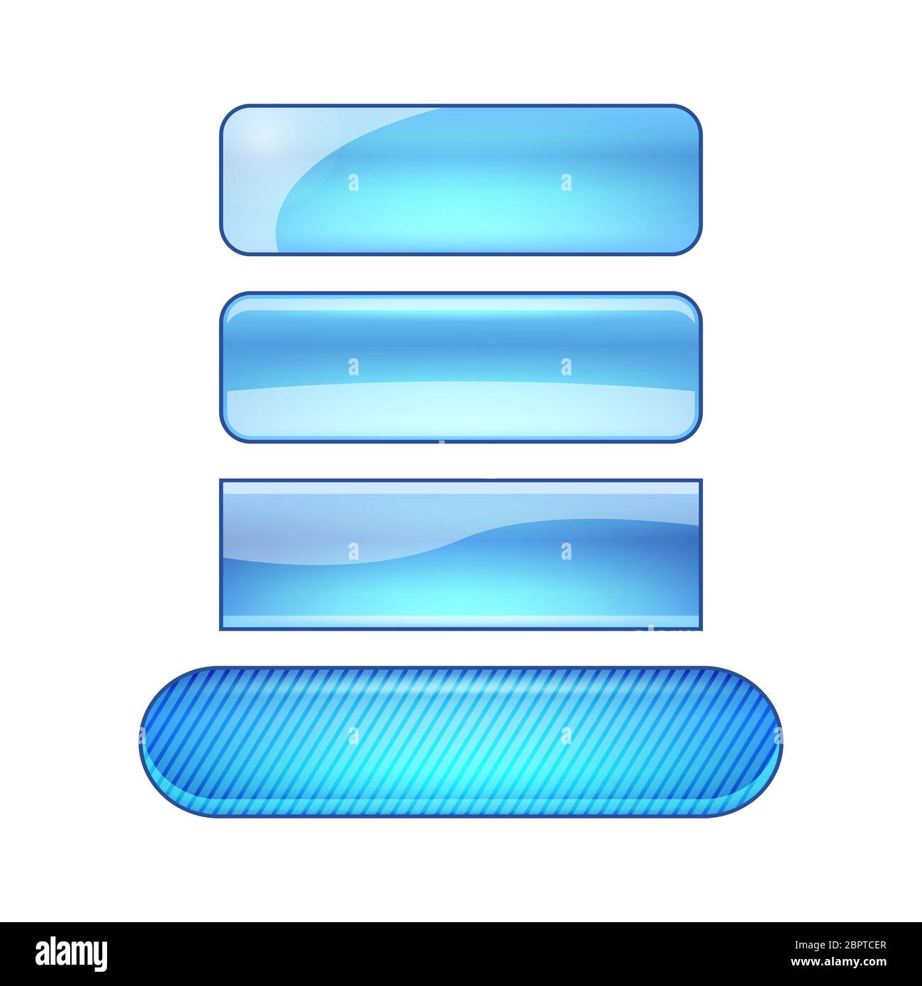 bright glossy web buttons set - blue Stock Photo - Alamy