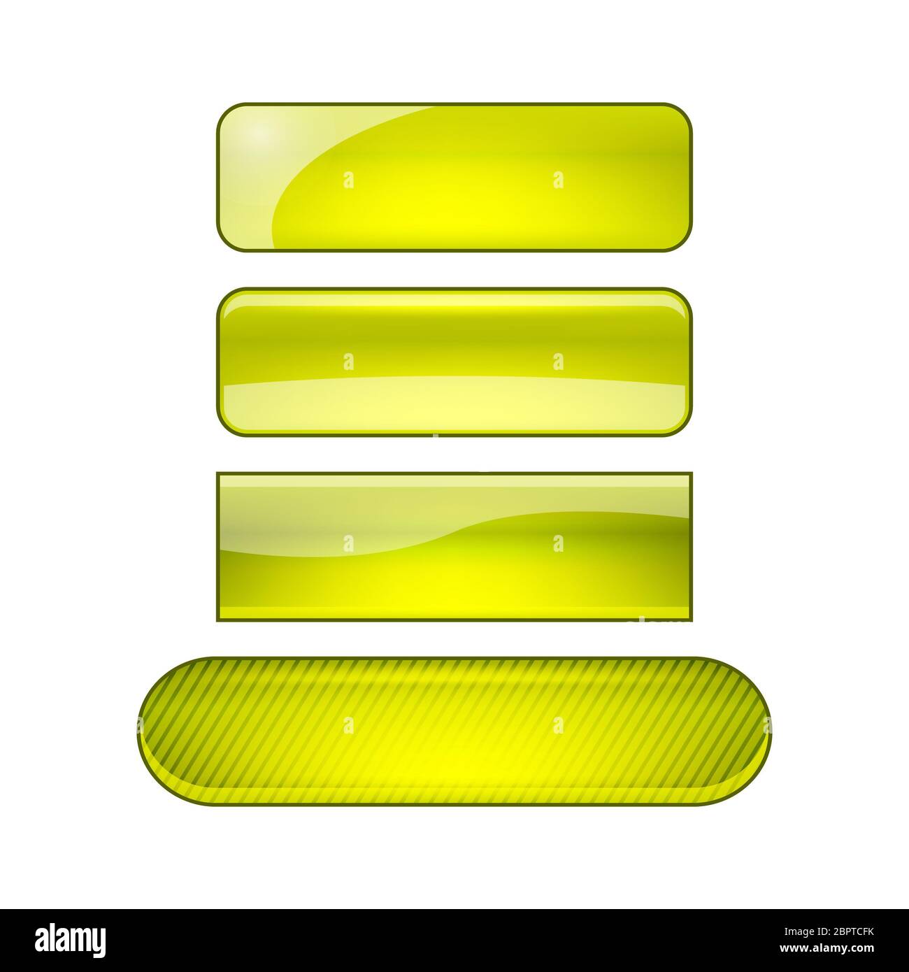 bright glossy web buttons set - green and yellow Stock Photo - Alamy