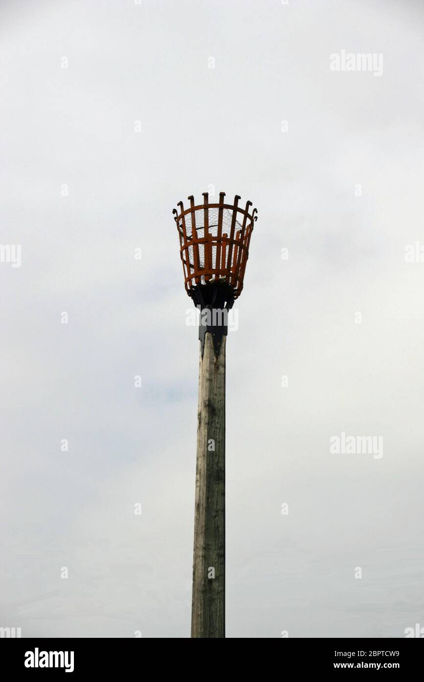 Beacon to be used with a fire. Metal basket construction with a finer ...