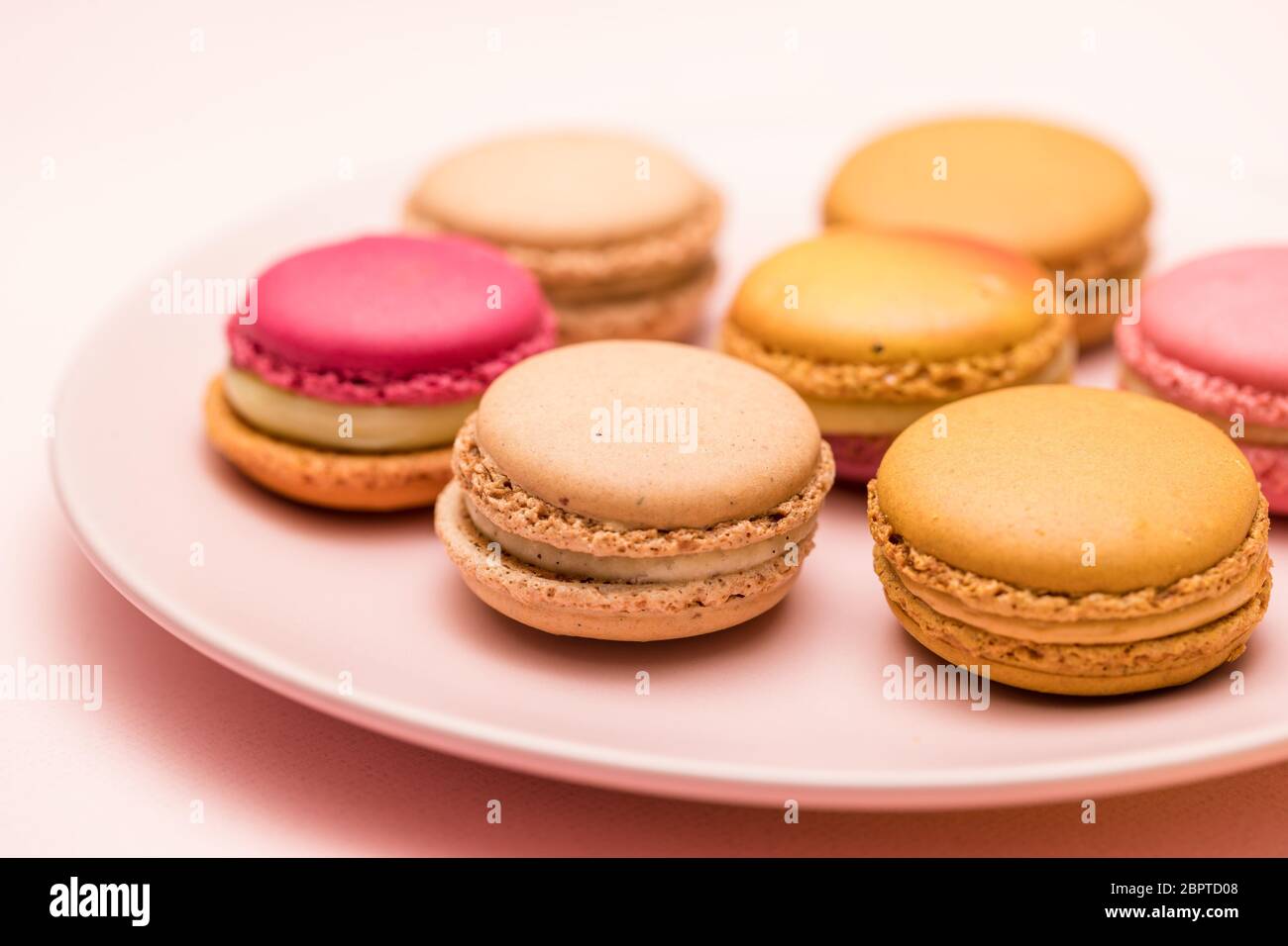 Pile of Pink macaroon Stock Photo - Alamy