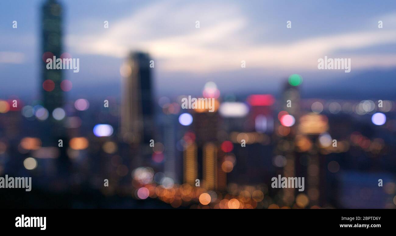 Blur view of Taipei city at night Stock Photo - Alamy