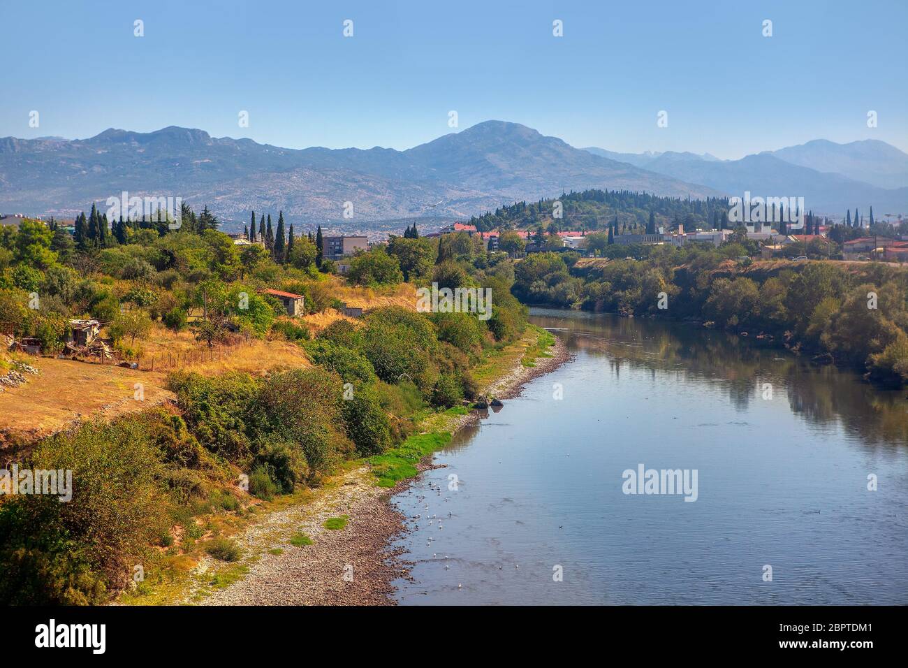 Scenery of Moraca river in Podgorica from Montenegro Stock Photo - Alamy