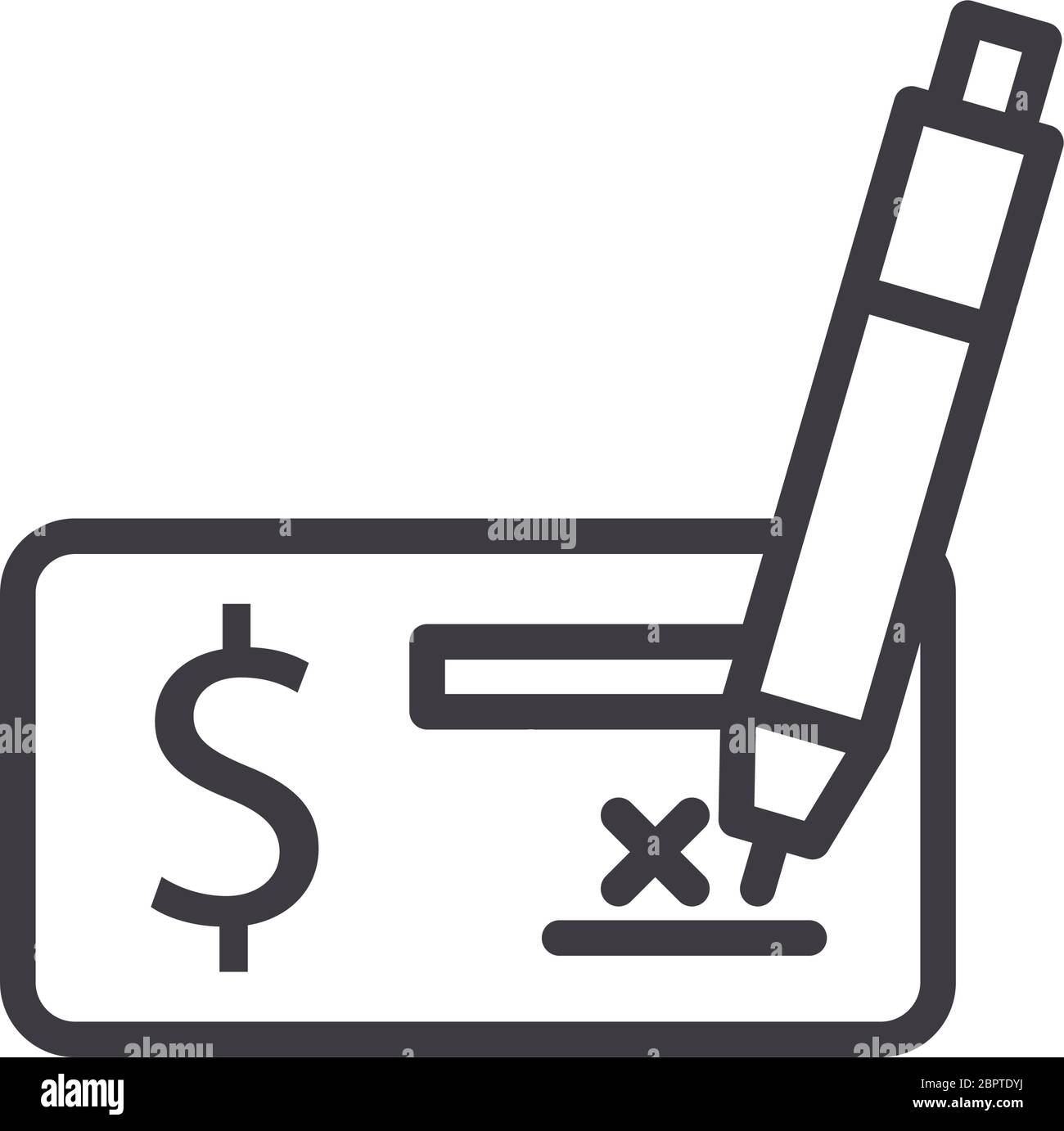 banknote check line style icon Stock Vector Image & Art - Alamy