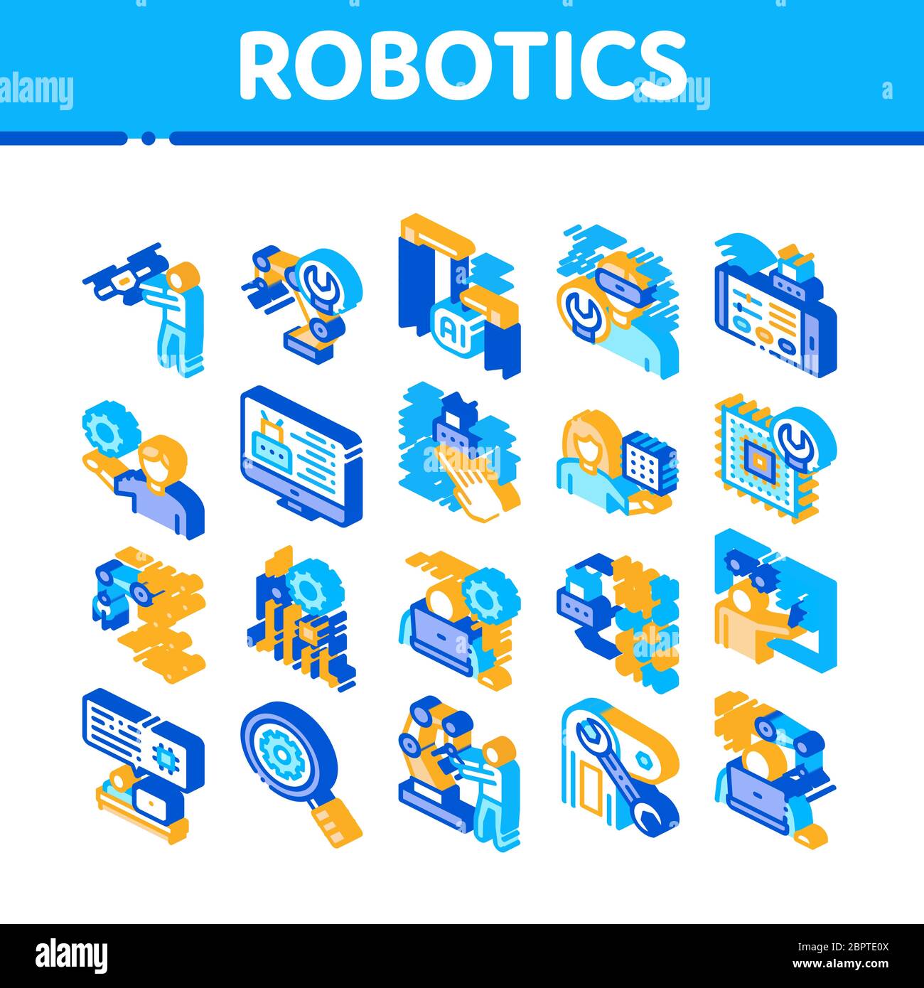 Robotics Master Isometric Icons Set Vector Stock Vector Image & Art - Alamy