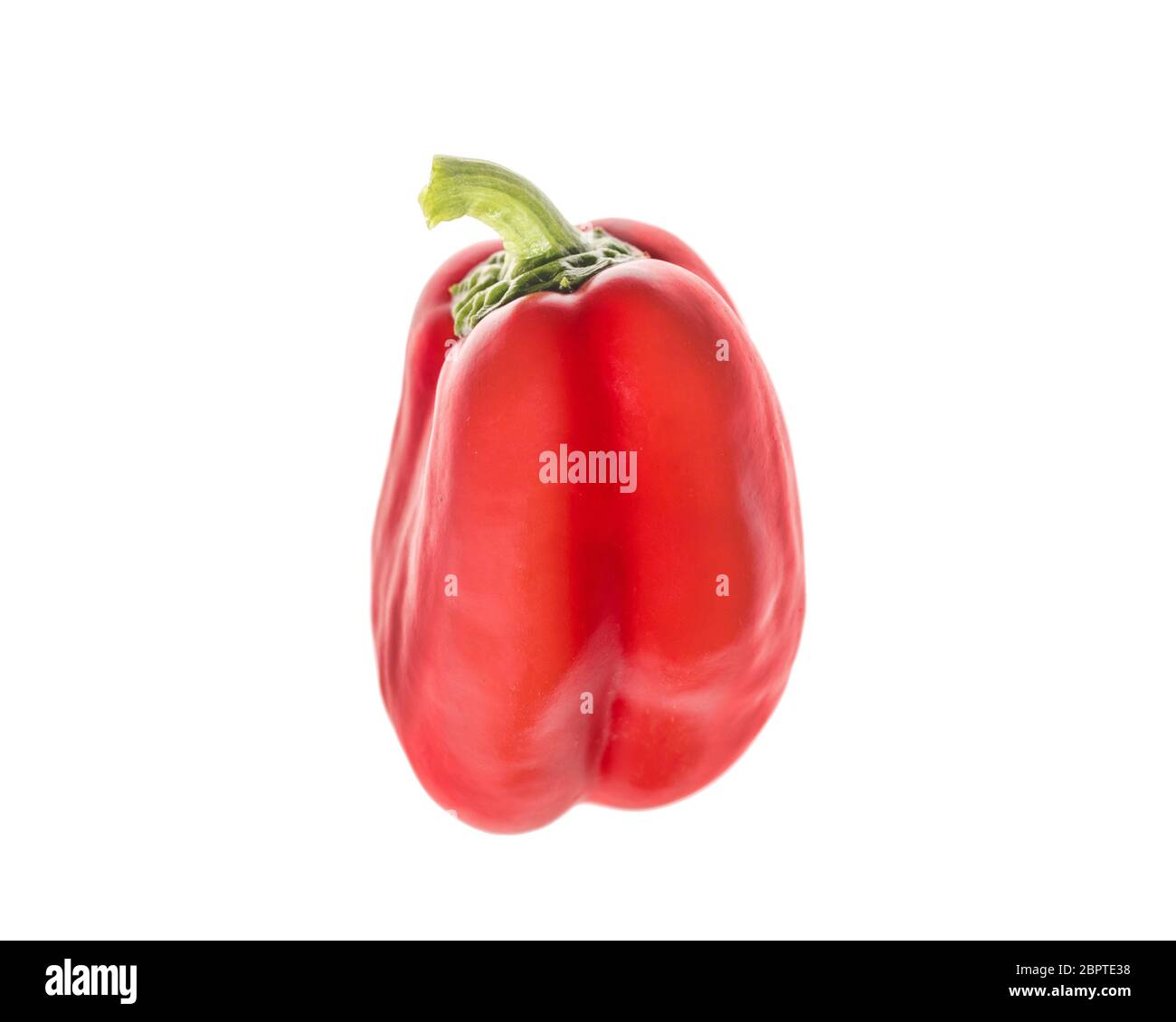 Red Bell pepper isolated on white background Stock Photo - Alamy