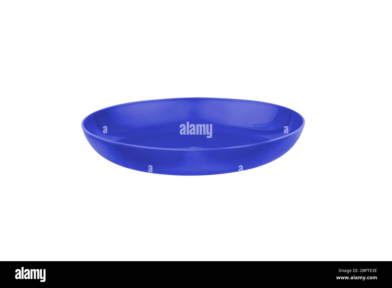 Empty Plastic round plate isolated on white background Stock Photo - Alamy
