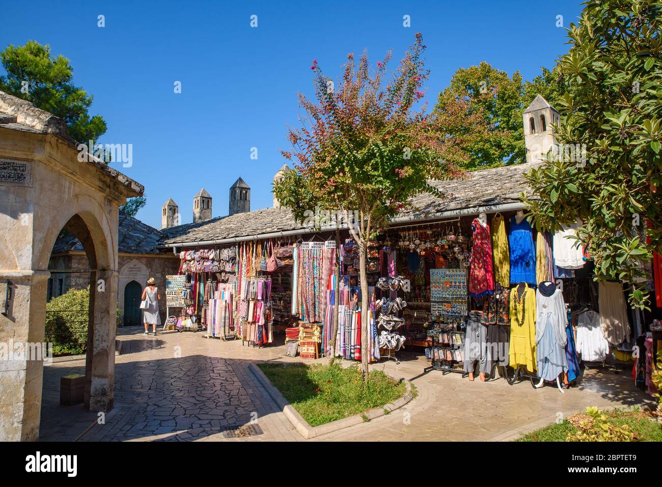 Street view of old town of Mostar in Bosnia and Herzegovina Stock Photo ...