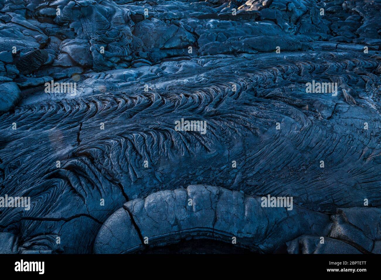 Closeup detail of Pahoehoe lava flow, eastern Rift Zone, Puna, Hawaii ...