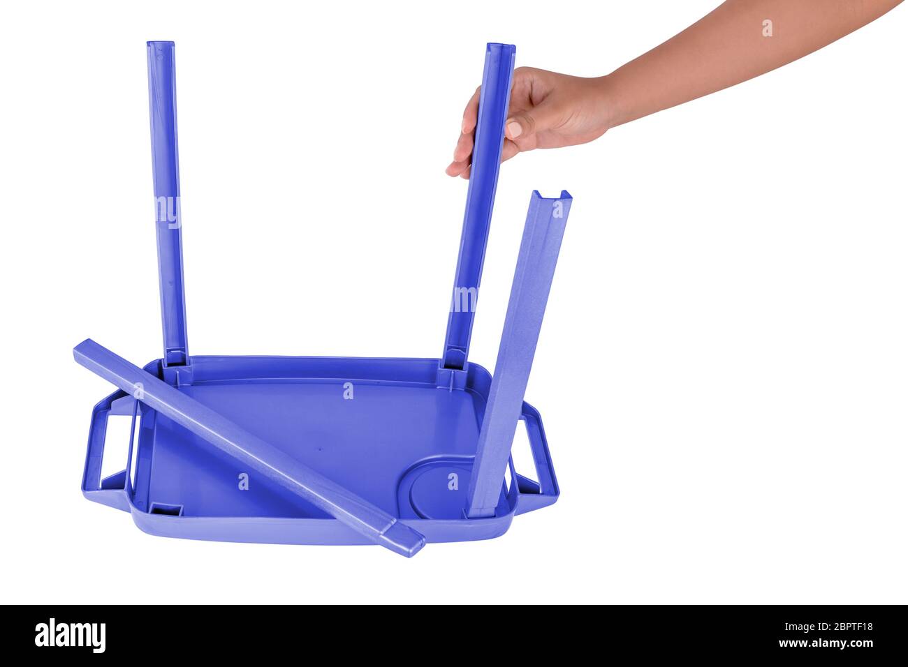 Color plastic table Tray salver isoleted on white background Stock ...