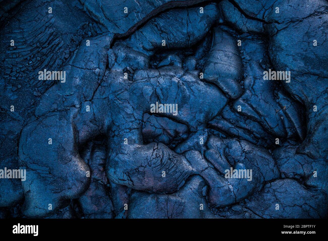 Closeup detail of Pahoehoe lava flow, eastern Rift Zone, Puna, Hawaii ...