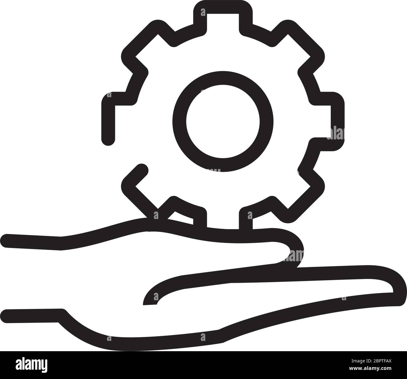 hand lifting gear machine line style Stock Vector Image & Art - Alamy