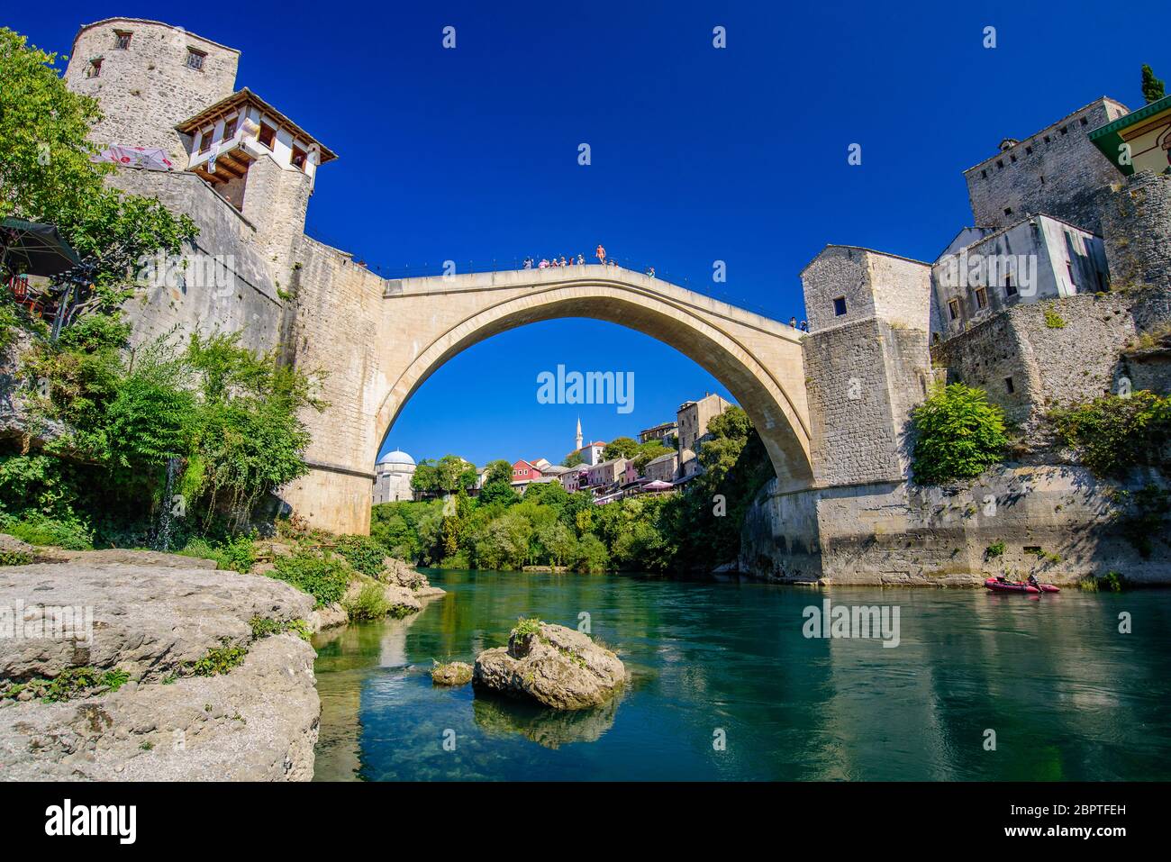 Mostar Bridge, an Ottoman bridge in Mostar, Bosnia and Herzegovina ...