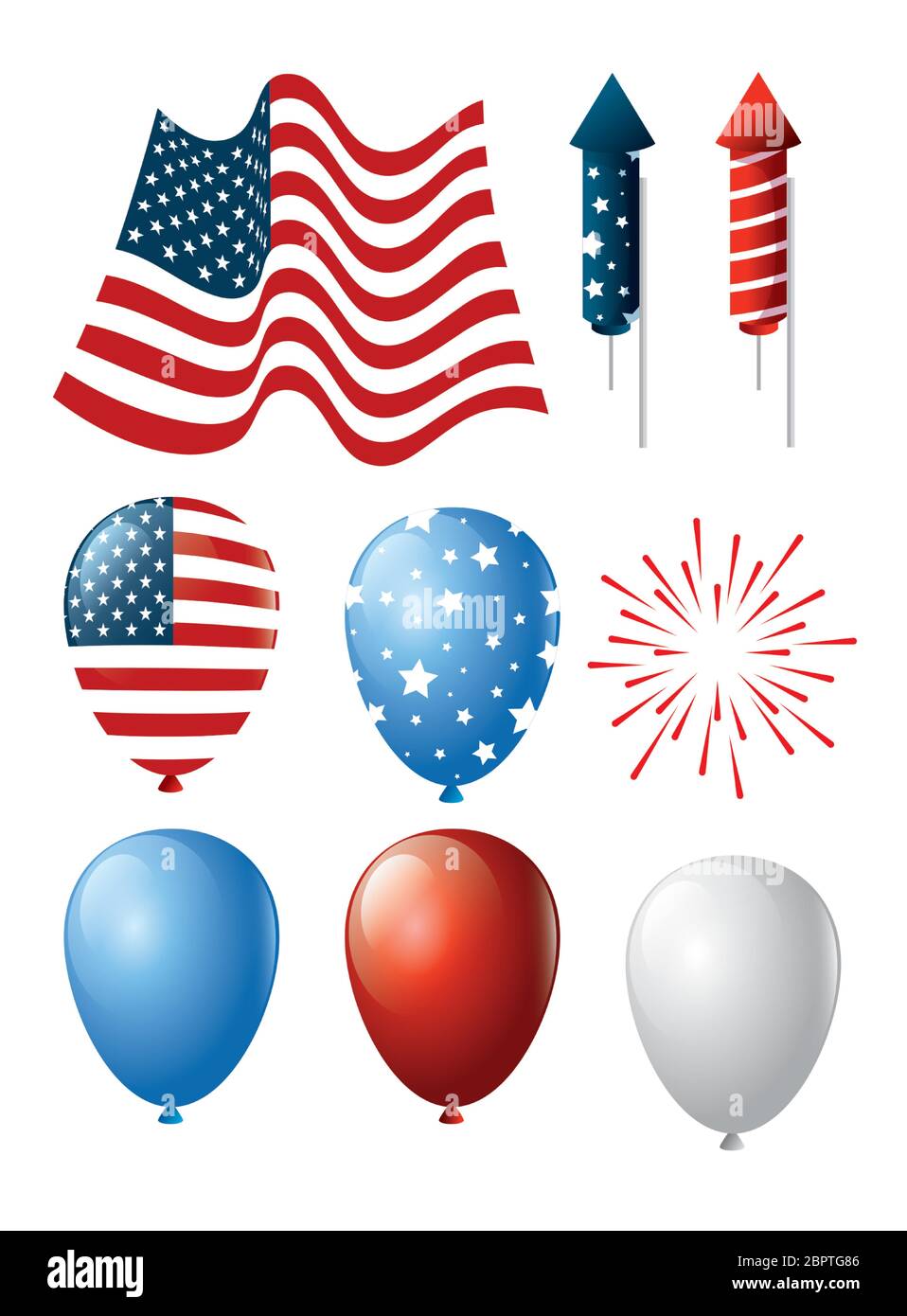 Independence day icons Cut Out Stock Images & Pictures - Alamy