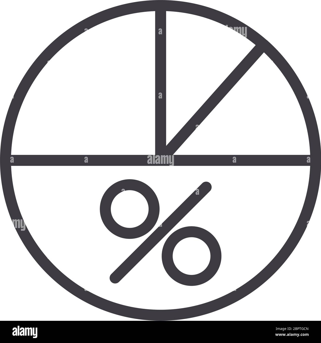 statistis pie with percent symbol line style icon Stock Vector Image ...