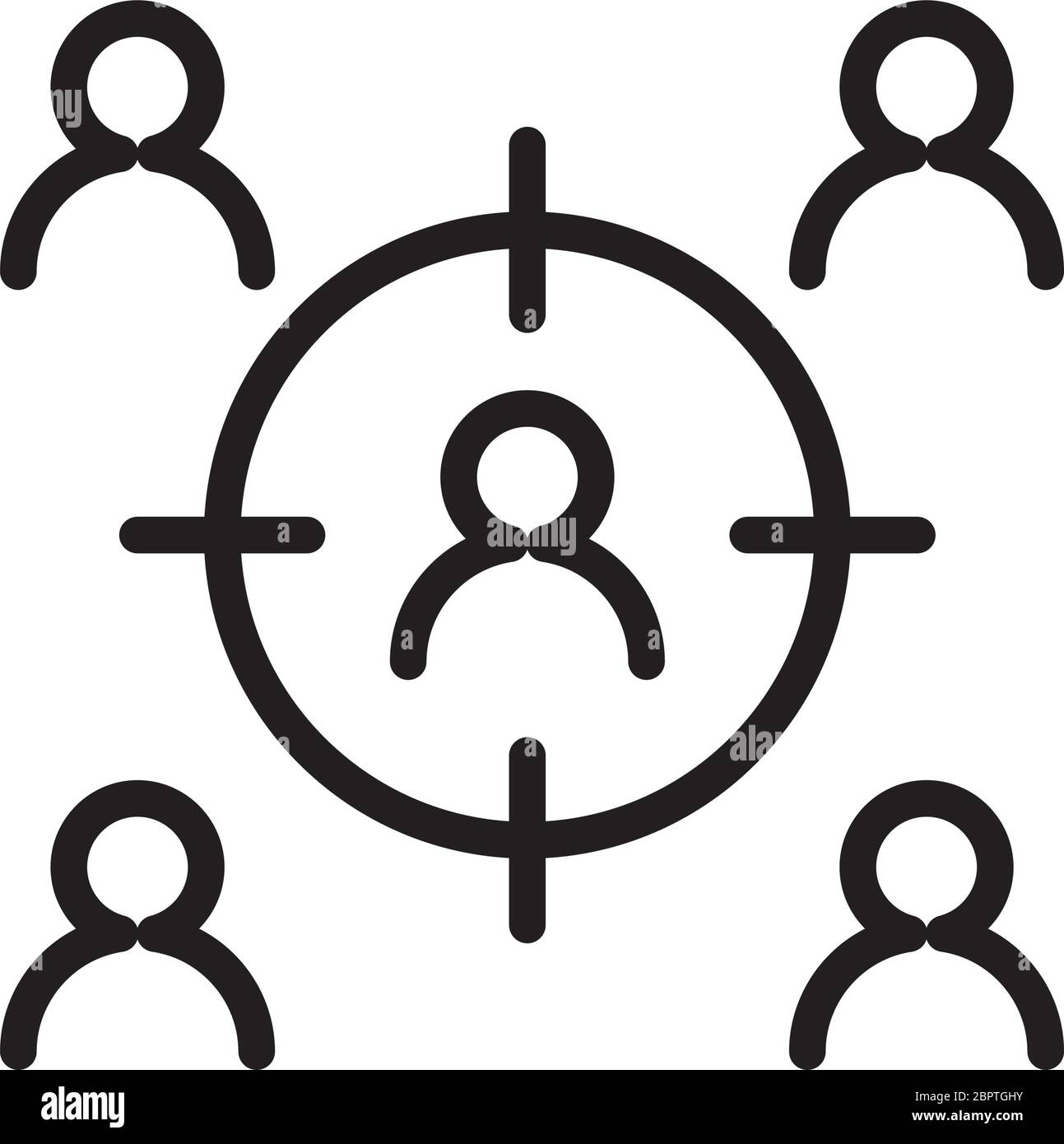 teamwork people with target line style icon Stock Vector Image & Art ...