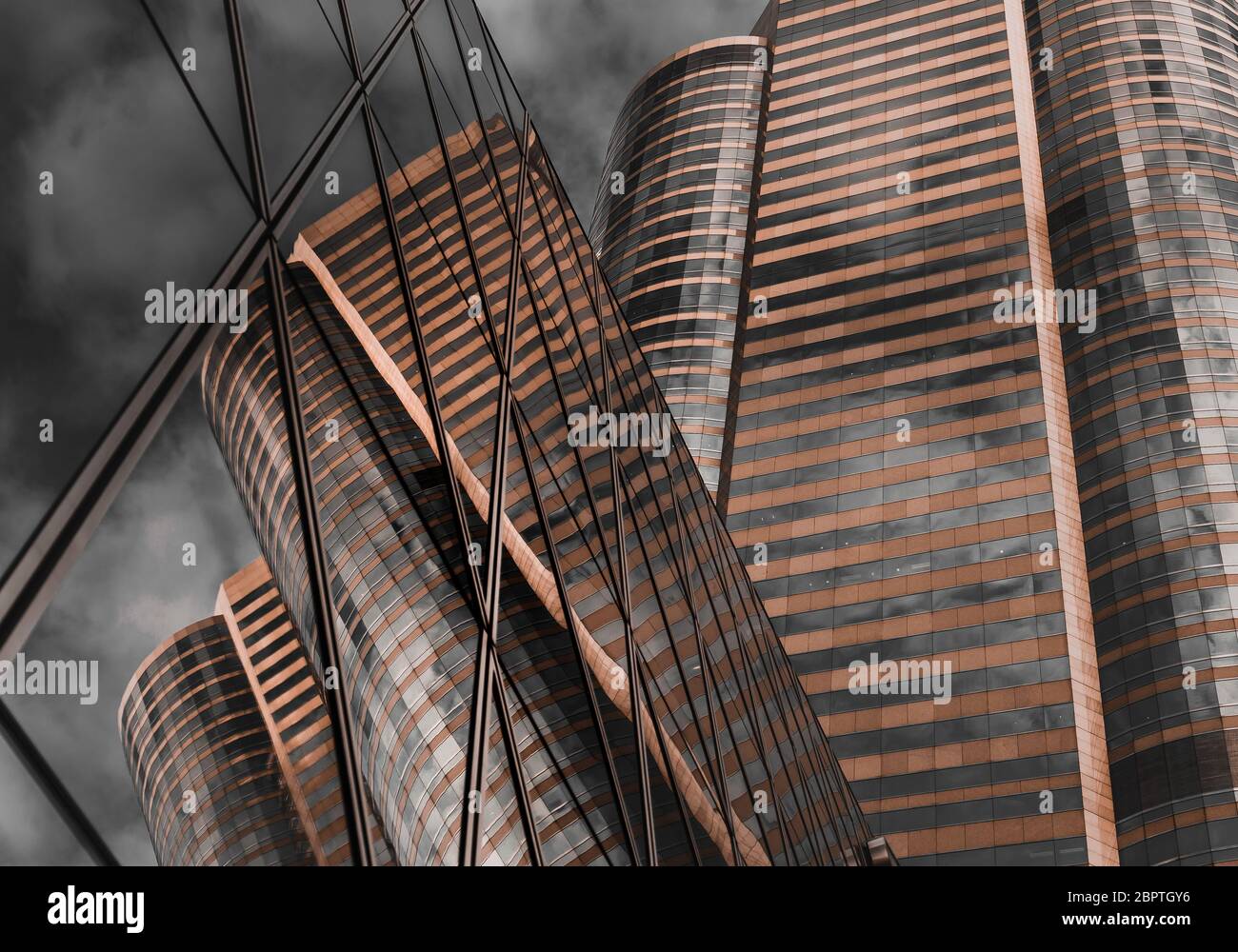 Hong Kong Modern Architecture, Hong Kong Business Building Closed up ...