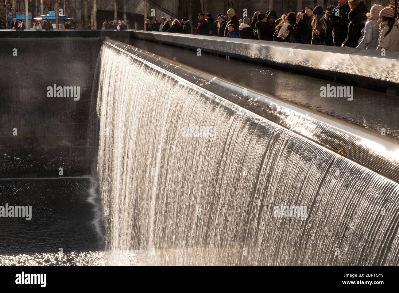 Visitors at the Memorial Pool of The World Trade Center, Lower ...