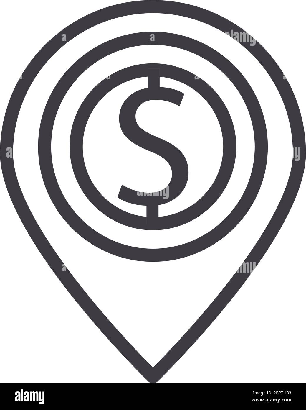 pin location with coin dollar line style Stock Vector Image & Art - Alamy