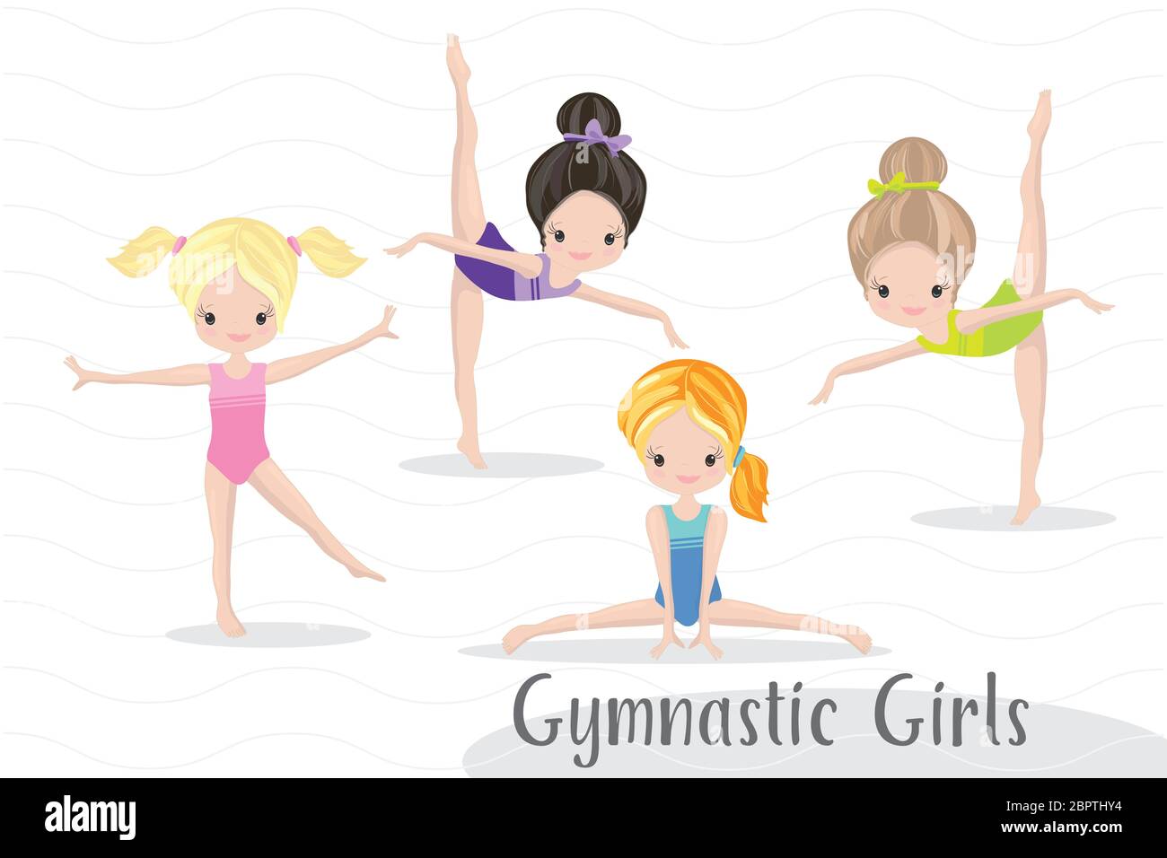 Clipart Cute Girl Gymnast Gym Stock Vector Image & Art - Alamy