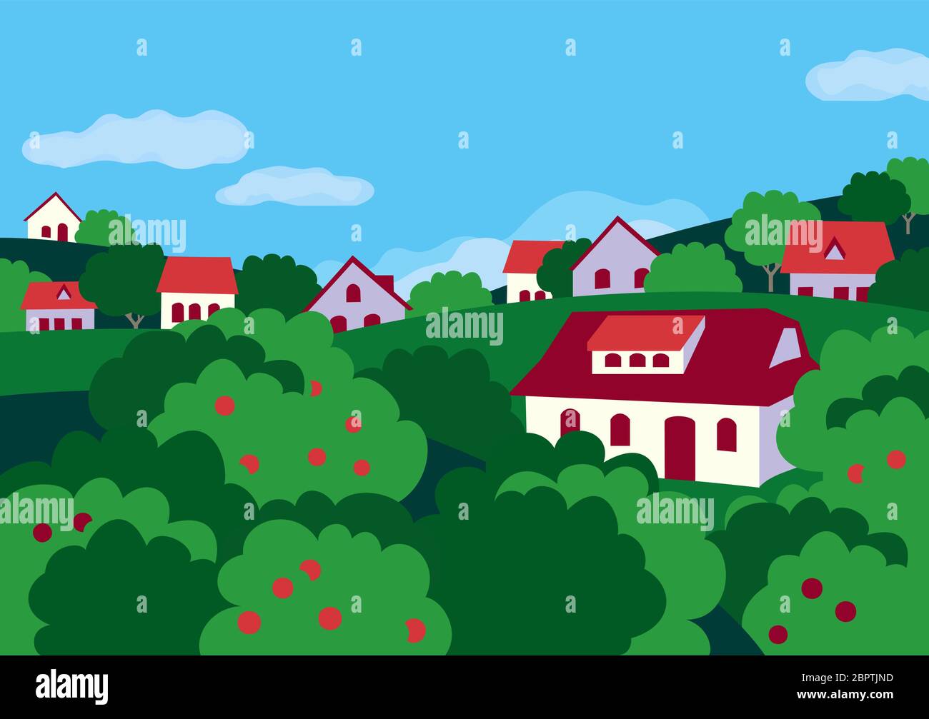 Country Village Sketch High Resolution Stock Photography and Images - Alamy