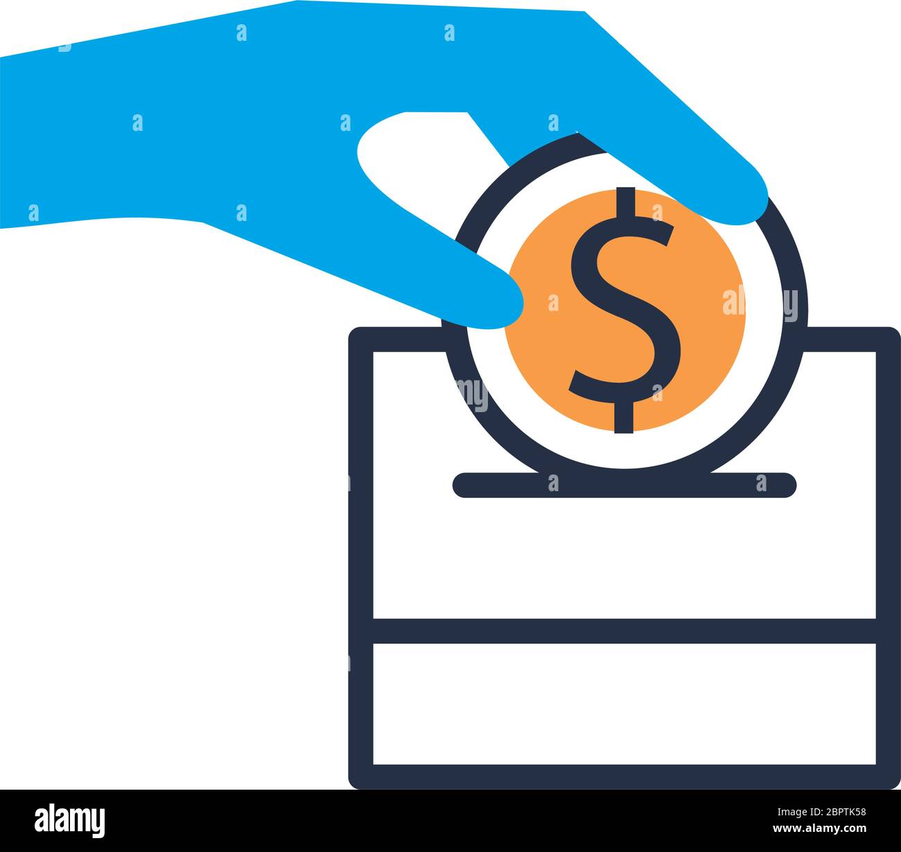 hand insert coin fill style icon Stock Vector Image & Art - Alamy