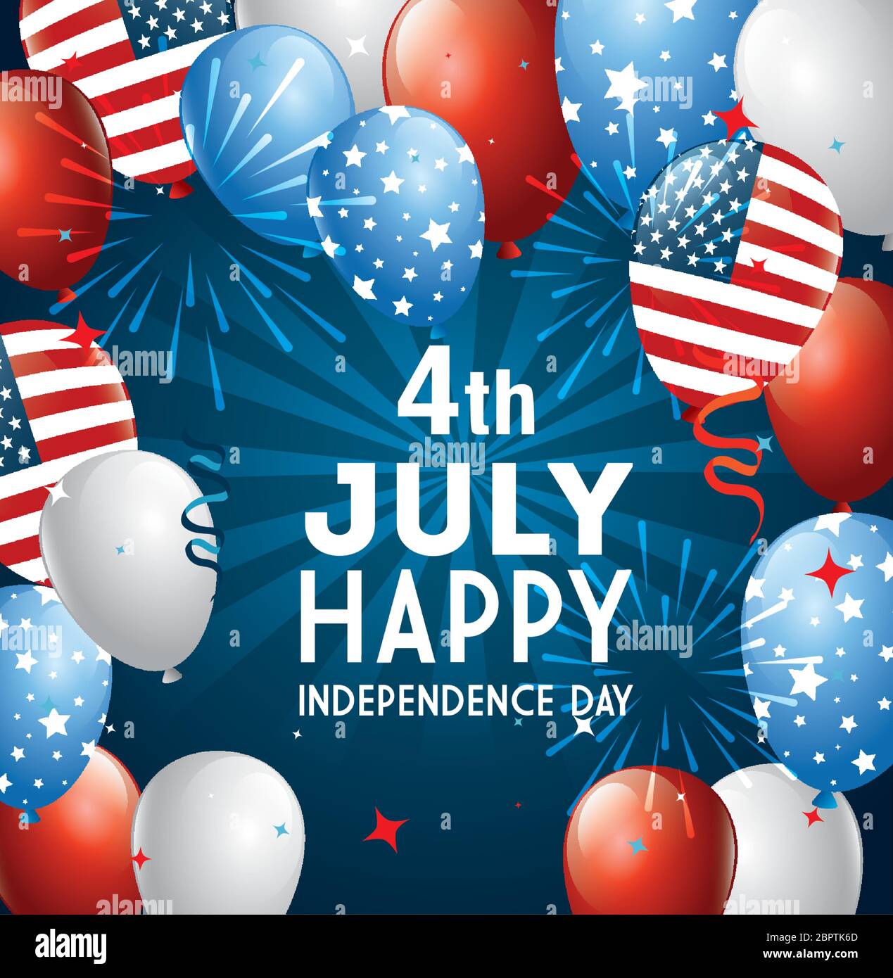 4 of july happy independence day with balloons helium Stock Vector ...